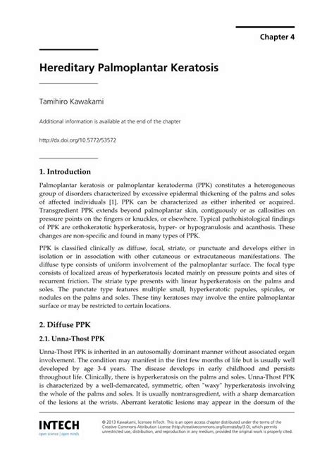 Pdf Hereditary Palmoplantar Keratosis Intech Techopen