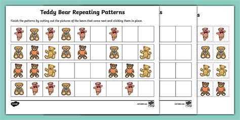 👉 Teddy Bear Repeating Patterns Activity Ks1 Maths
