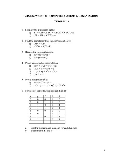 Tutorial 3 Cso Is Easy Wix1003wxes1109 Computer Systems