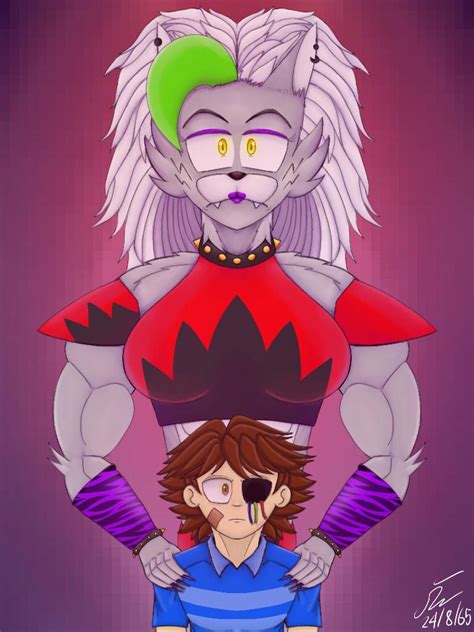 Fnaf Au Roxy And Cyborg Gregory By Nongying On Deviantart