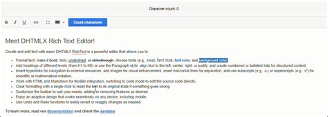 Dhtmlx Richtext 20 Full Featured Editor With The Next Gen Engine