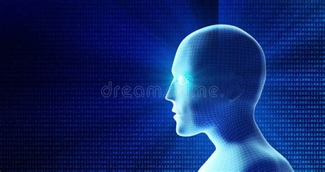 Human Head With Brain Alzheimer`s Disease Wireframe Model Stock Illustration Illustration Of