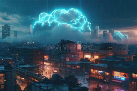 Transforming Urban Horizons The Power Of Cloud Computing And High Tech Infrastructure Stock