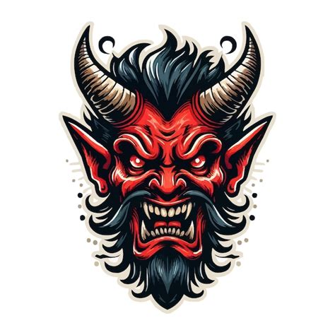 Premium Vector Vector Angry Devil Head Tattoo Design