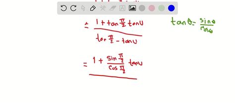 Solved Prove The Cofunction Identity Using The Addition And Subtraction Formulas Tanl 3 Cot U