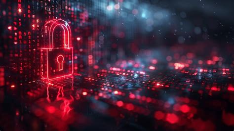 Premium Photo A Glowing Lock Symbol Represents Digital Security