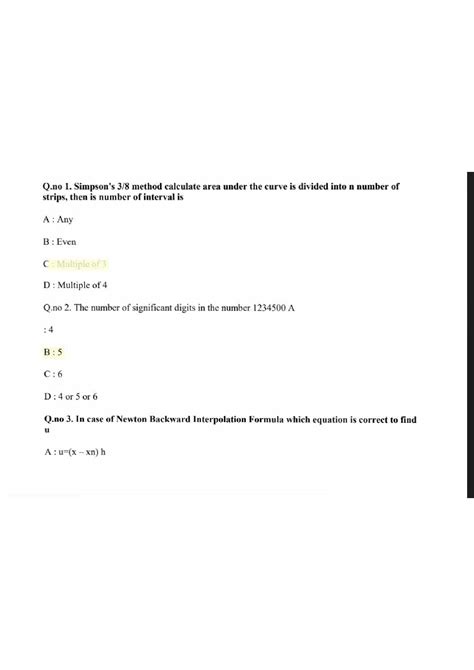 SOLUTION Numerical Analysis Mcqs With Solution Pdf Studypool
