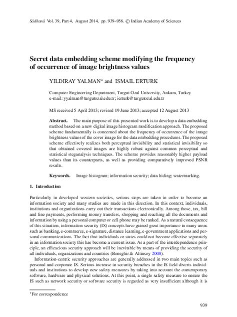 Pdf Secret Data Embedding Scheme Modifying The Frequency Of