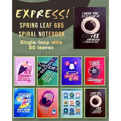 SpringLeaf Spiral Notebook EXPRESS Leaves Single Loop Wire Shopee Philippines