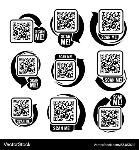 Qr Code Template Set Scan Me Icon For Payment Vector Image