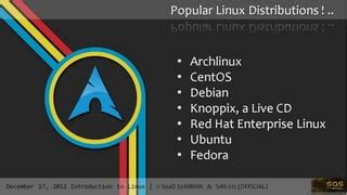 Quick Introduction To Linux Operating System PPT