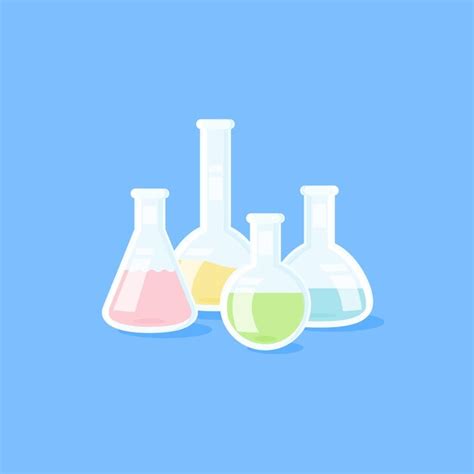 Premium Vector Various Flask With Chemical Vector Illustration