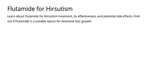 Flutamide For Hirsutism Meds Is