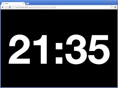 Full Screen Clock Javascript