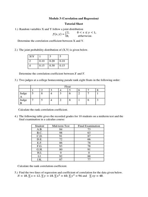 module 3 tutorial sheet pdf applied statistics statistical models