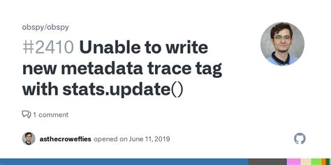unable to write new metadata trace tag with stats update · issue