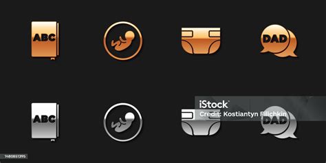 Abc 책 아기 흡수성 기저귀 및 말풍선 아빠 아이콘을 설정합니다 벡터 0명에 대한 스톡 벡터 아트 및 기타 이미지 0명 공휴일 교육 Istock