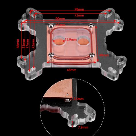 Universal Computer Cpu Water Cooler Block Cooling Block Copper Base No