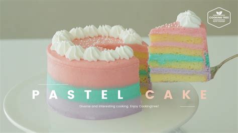 파스텔 케이크 만들기 버터크림 케이크 Pastel Cake Recipe Butter Cream Cake パステルケーキ Cookingtree쿠킹트리 Youtube