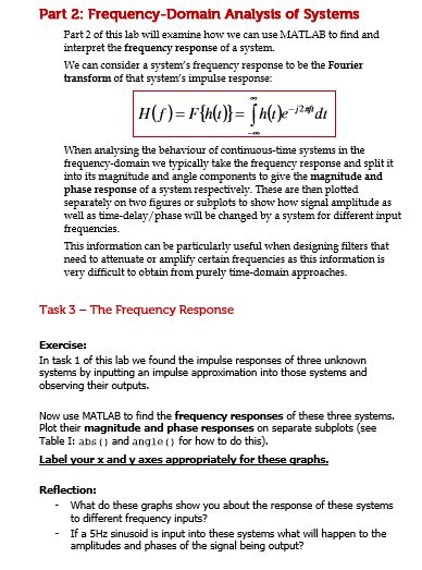 Part 2 Frequency Domain Analysis Of Systems Part 2
