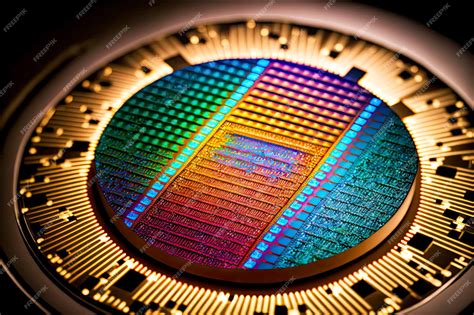 마이크로 칩 웨이퍼 반도체 제조의 혁신적인 생산 프리미엄 사진