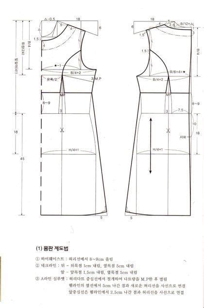 우븐 상의 기본 원형 입니다~~ Fashion Sewing Pattern Womens Sewing Patterns Blouse Pattern Sewing