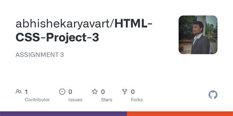 Github Abhishekaryavarthtml Css Project 3 Assignment 3