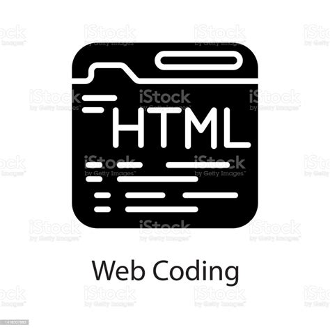 웹 코딩 벡터 솔리드 아이콘 디자인 일러스트 레이 션을 흰색 배경에 표시합니다 Eps 10 파일 개발에 대한 스톡 벡터 아트 및 기타 이미지 Istock