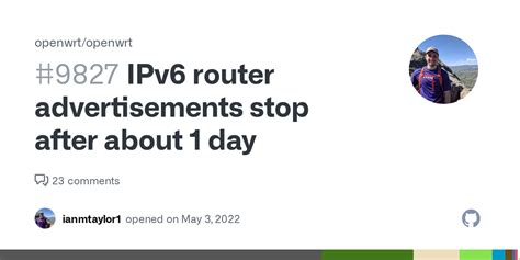 Ipv6 Router Advertisements Stop After About 1 Day · Issue 9827 · Openwrtopenwrt · Github