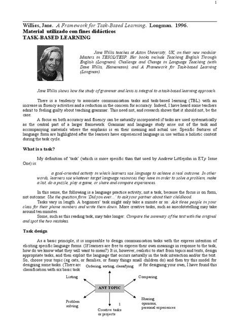 Willis J Task Based Learning In English Teaching Professio Pdf Fluency Second Language