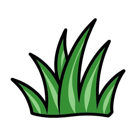 Grass Hand Drawn Doodle Icon Aislado Con Fondo Blanco 1 Vector Premium