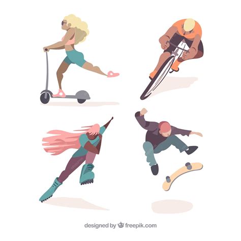 Люди занимающиеся спортом Бесплатно векторы