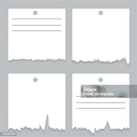 벡터 현실적인 수제 찢어진 종이 찢어진 투명 요소 세트 디자인 찢어진 노트 종이 배너 그림 가장자리에 대한 스톡 벡터 아트 및