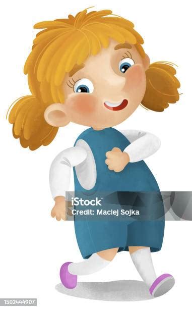 어린 소녀가 여가 시간을 즐겁게 놀고 있는 만화 장면 교복에 대한 스톡 벡터 아트 및 기타 이미지 교복 교육 깔끔한 Istock