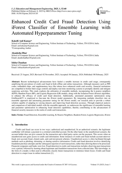 Enhanced Credit Card Fraud Detection Using Iforest Classifier Of Ensemble Learning With