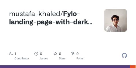 Github Mustafa Khaledfylo Landing Page With Dark Theme And Features Grid