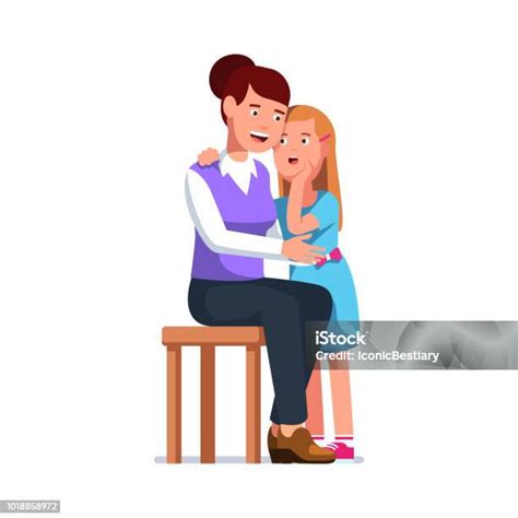 웃는 어머니 딸 엄마 귀에 비밀 이야기를 수신 합니다 서 꼬마 앉아 성인 여자와 말하기입니다 가 십 삭 고 가족 신망 개념입니다 플랫 고립 된 벡터 부모에 대한 스톡 벡터