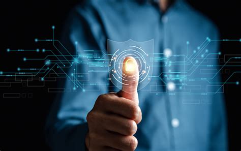 생체 인식 지문 스캐너의 미래 지향적 인 디지털 처리 디지털 프로그램 사이버 미래 응용 프로그램의 감시 및 보안 스캔의 개념