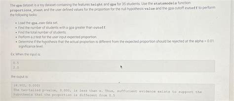 solved the gpa dataset is a toy dataset containing the