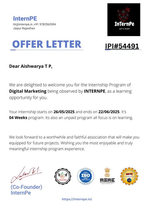 Excited To Share That Ive Been Offered An Internship In Digital