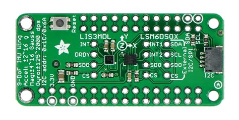 Lsm6dsox Lis3mdl Imu 9dof Featherwing 3 Axis Botland Robotic Shop
