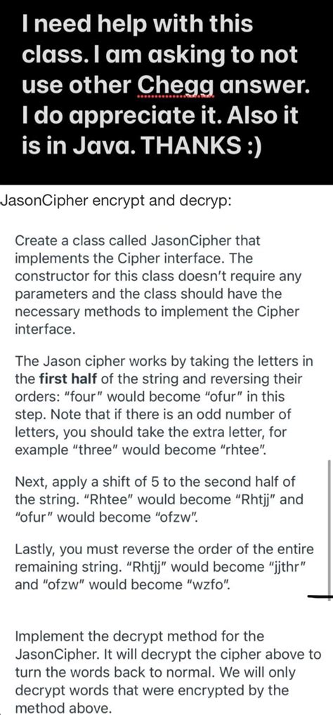 solved create an interface called cipher create the