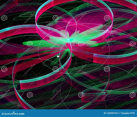 Abstract Digital Fractal Style Flame Future Soft Magic Template Design Swirl Stock