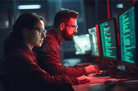 Cybersecurity Operations Center Team Of Experts Monitoring And Responding To Cybersecurity