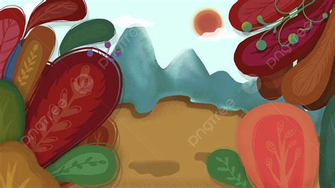 귀여운 손으로 그린 만화가 풍경 배경 모리 배경 치유 배경 일러스트 배경 배경 일러스트 및 사진 무료 다운로드 Pngtree