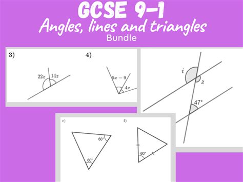 Gcse 9 1 Angles Lines And Triangles Bundle Teaching Resources