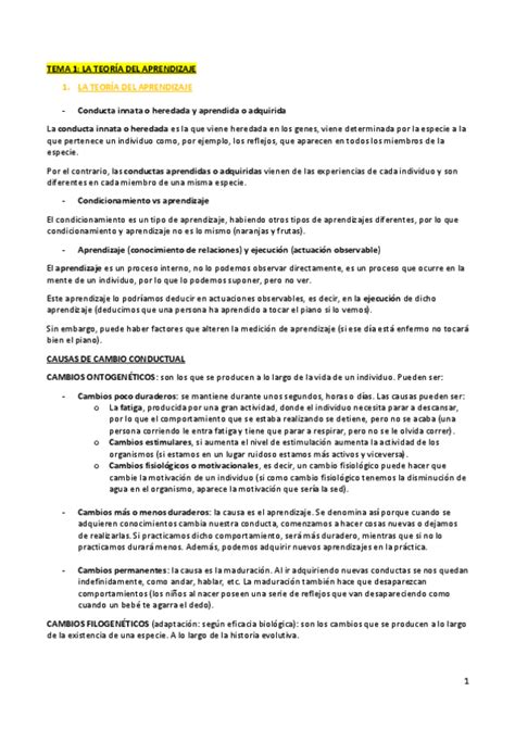 Tema 1 La Teoria Del Aprendizajepdf