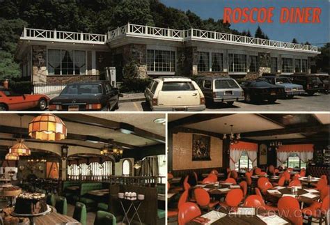 Roscoe Diner Restaurant Vintage Garfield Restaurant Postcard Mount