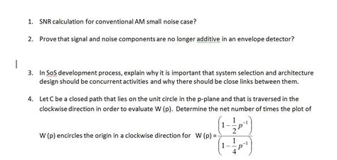 Solved SNR Calculation For Conventional AM Small Noise Case Chegg