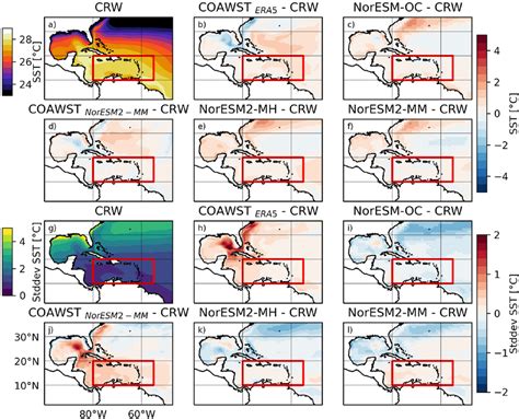 Mean Sea Surface Temperatures In A The Crw And The Sea Surface